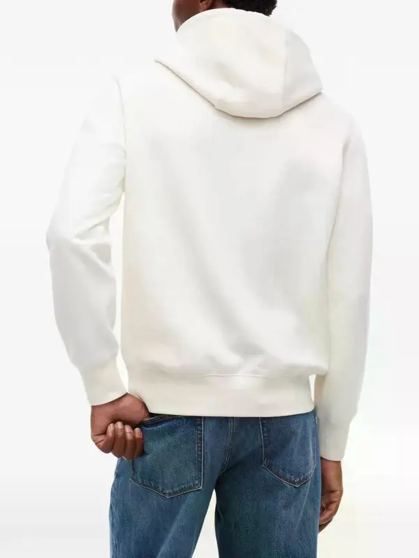 Tommy Hilfiger Logo-embroidered Fleece-texture Hoodie