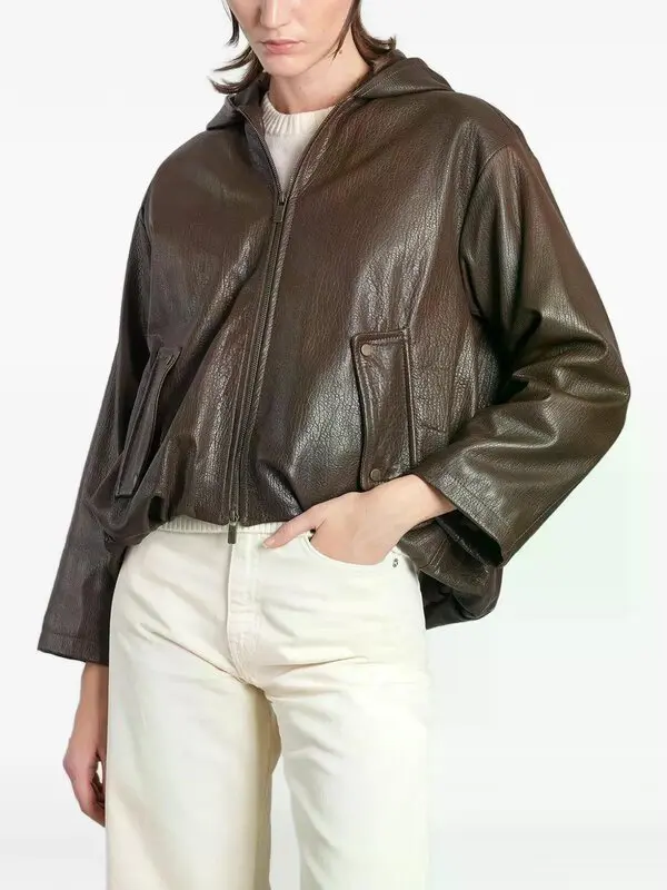 SALVATORE SANTORO Hooded Leather Jacket