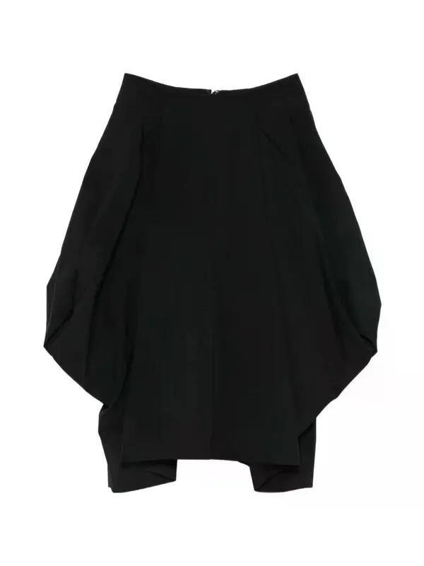 Comme Des Garçons Draped Asymmetric Midi Skirt - Black