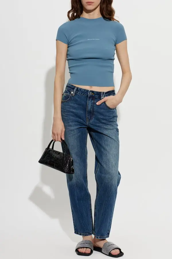 Alexander Wang Rubber Slide Sandals With Shiny Sequins