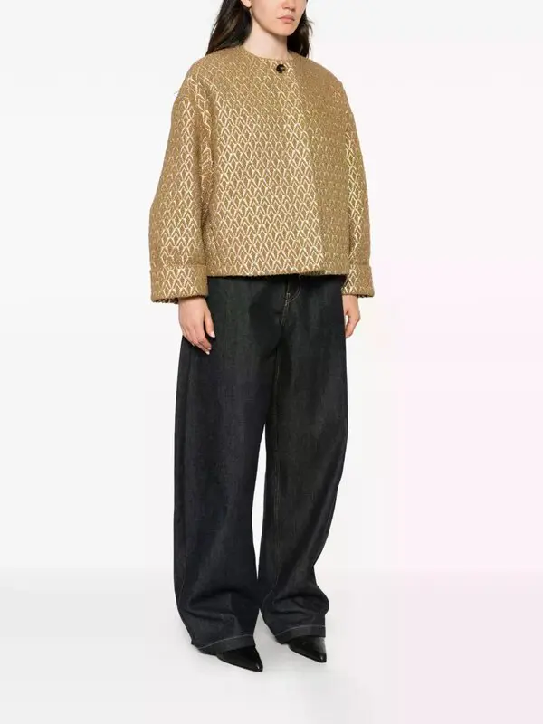 Alberto Biani Geometric-jacquard Metallic-thread Jacket