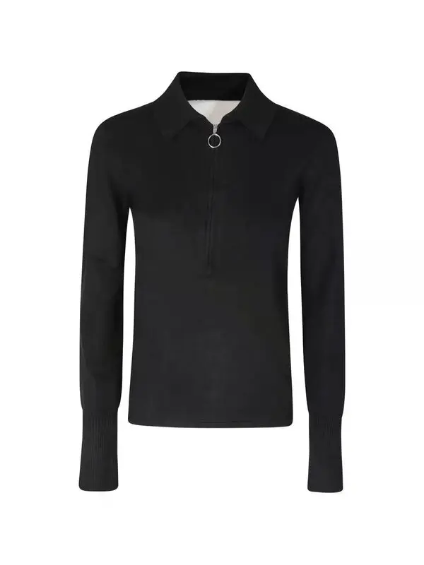 SEMICOUTURE Lalla Cut-out Quarter-zip Polo Shirt