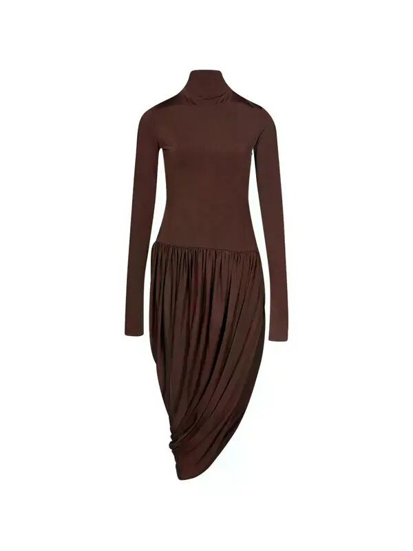 Andamane Vesna Open-back Draped Midi Dress - Brown