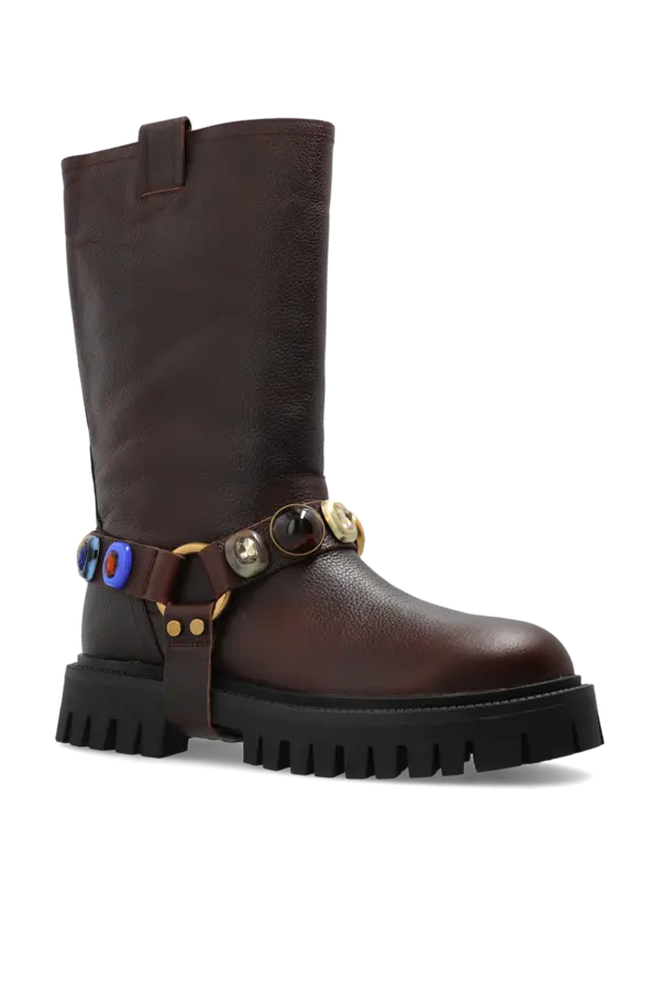Kurt Geiger Loulou Harness Biker’ Ankle Boots