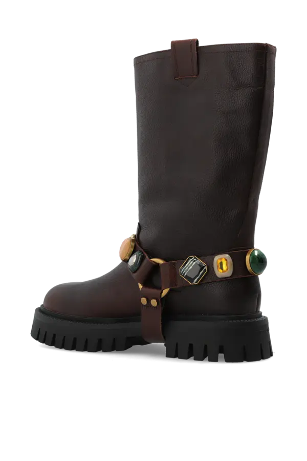 Kurt Geiger Loulou Harness Biker’ Ankle Boots