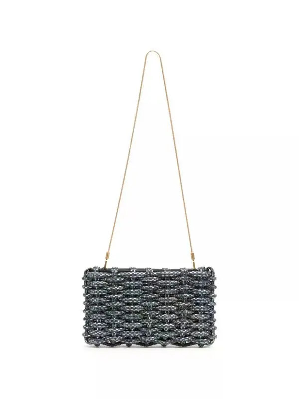 Simkhai Morgan Woven Rhinestone Clutch Bag