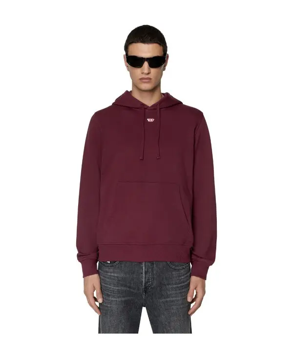 DIESEL® Logo-patch Cotton Hoodie - Red