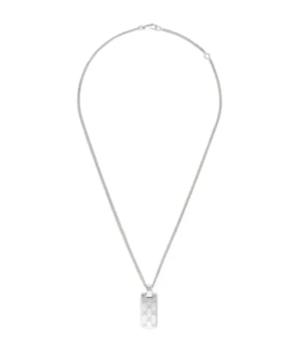 Gucci Signature Series Gg Sign Necklace - Silver