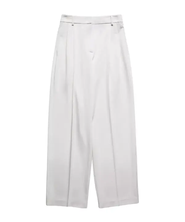 Patrizia Pepe Fluid Pleated Wide-leg Trousers - Beige