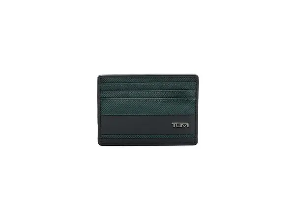 Tumi 6 Cc Slim Card Case Wallet Handbags Nylon/polyester - Deep Pine
