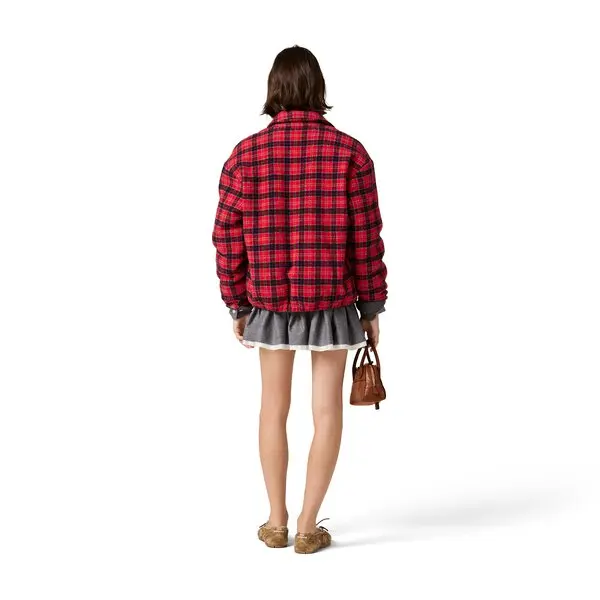 Miu Miu Plaid Down Jacket