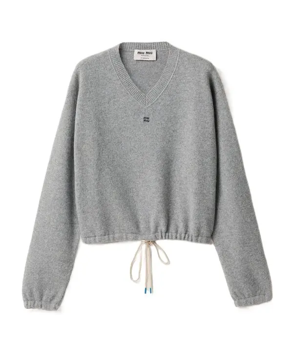 Miu Miu Wool And Cashmere Sweater - Gray