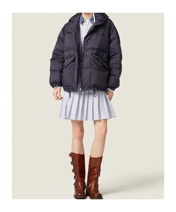 Miu Miu Medium-weight Technical Pongé Down Jacket