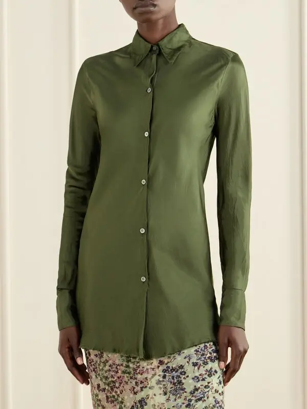 Dries Van Noten Crinkled Satin Shirt