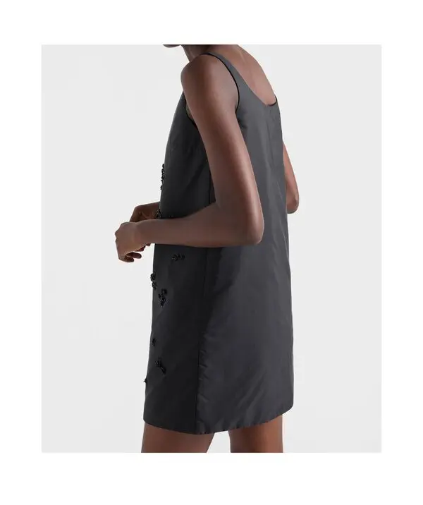 Prada Embroidered, Lightweight Re-nylon Mini-dress