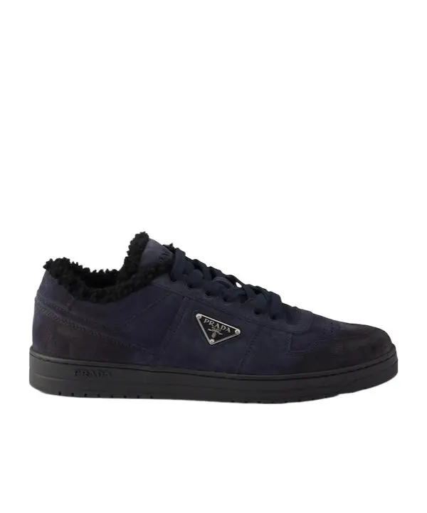 Prada Downtown Suede Sneakers - Navy