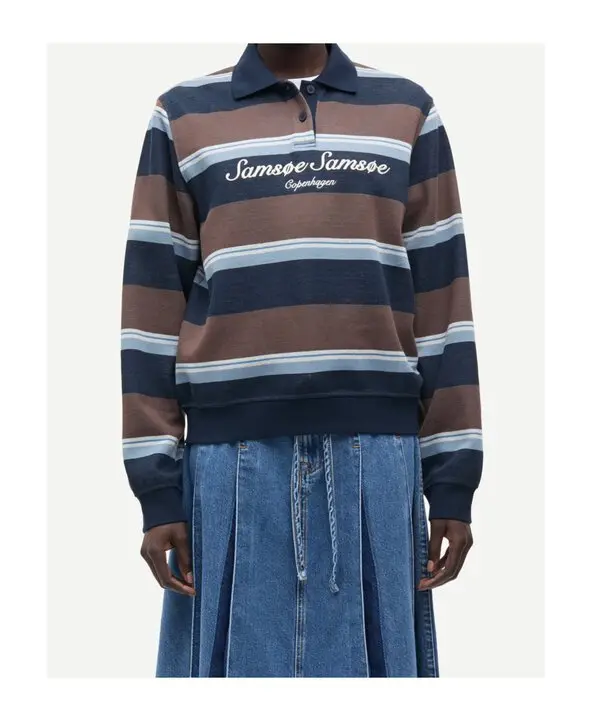 Samsøe Samsøe Long-sleeved Striped Polo Shirt