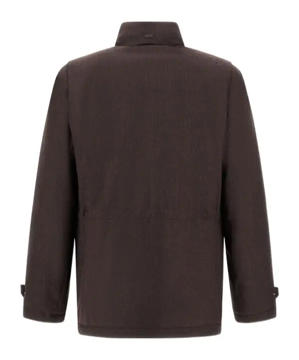 Herno Flannel Field Jacket With Waterproof Membrane