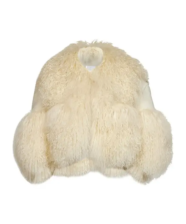 Giuseppe Di Morabito Cropped Fur-trim Jacket - Ivory