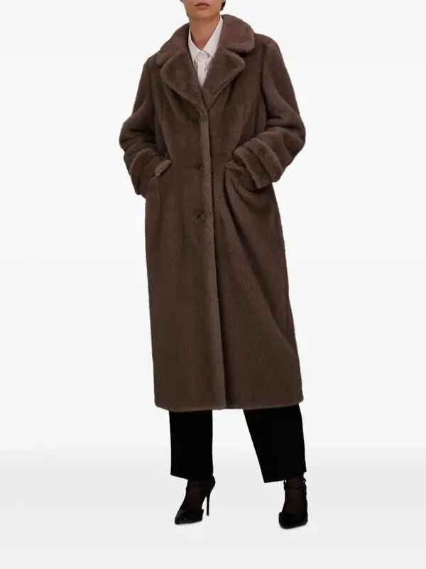 Herno Faux Fur Single-breasted Coat