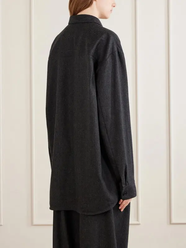 Khaite Goya Wool-blend Flannel Shirt