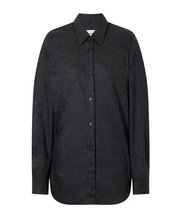 Khaite Goya Wool-blend Flannel Shirt - Black
