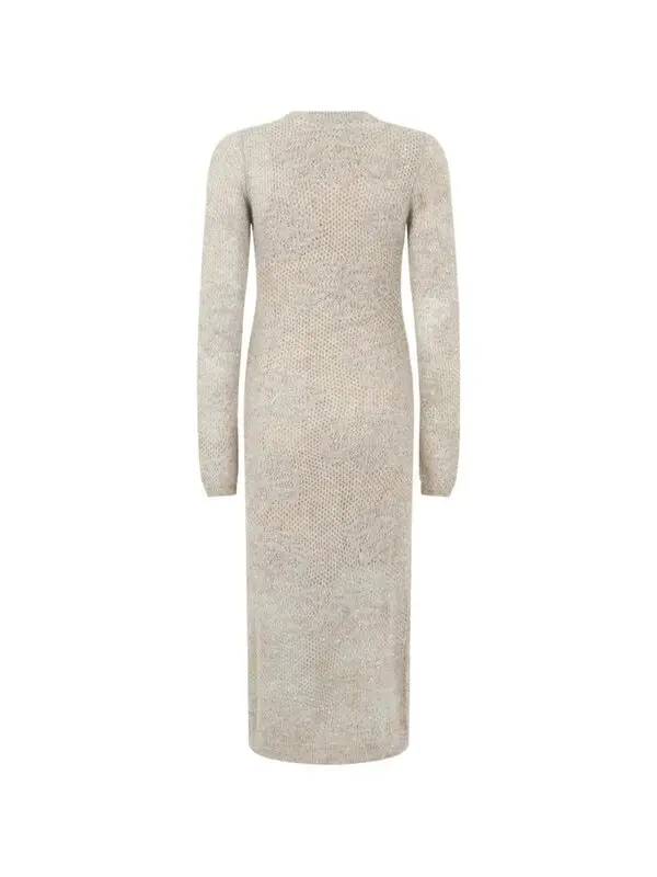 Brunello Cucinelli Sequin-embellished Open-knit Midi Dress