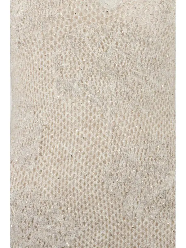 Brunello Cucinelli Sequin-embellished Open-knit Midi Dress