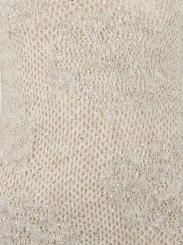 Brunello Cucinelli Sequin-embellished Open-knit Midi Dress