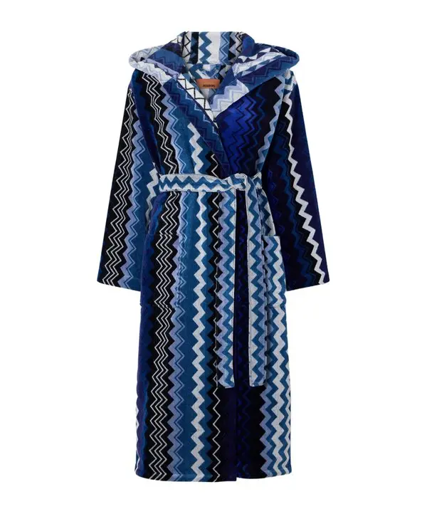 Missoni Striped Hooded Belted Cotton-terry Robe