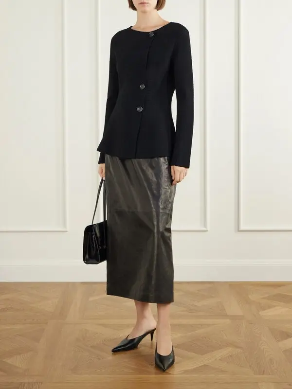 Magda Butrym Leather Midi Skirt