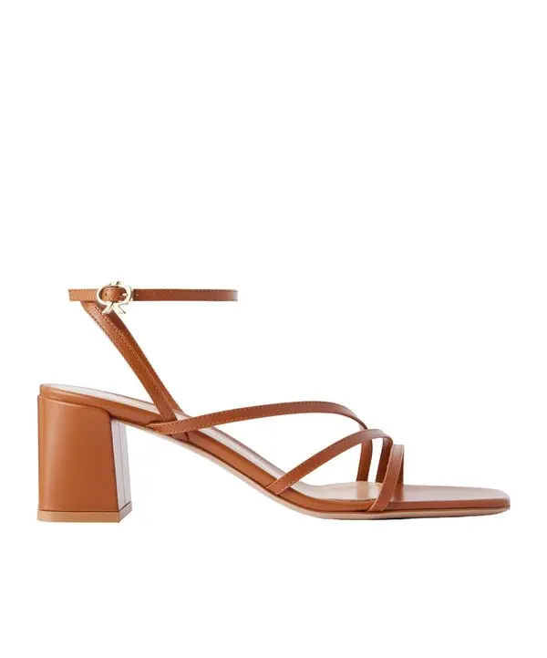 GIANVITO ROSSI 55 Leather Sandals - Brown