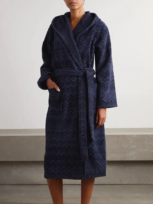 Missoni Belted Striped Cotton-terry Robe