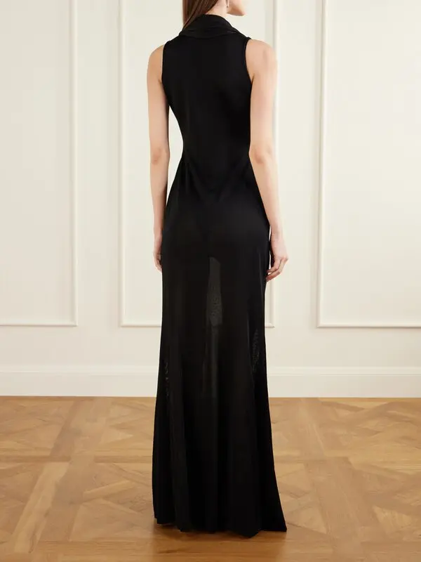 Brandon Maxwell The Siena Scarf-detailed Stretch-jersey Gown
