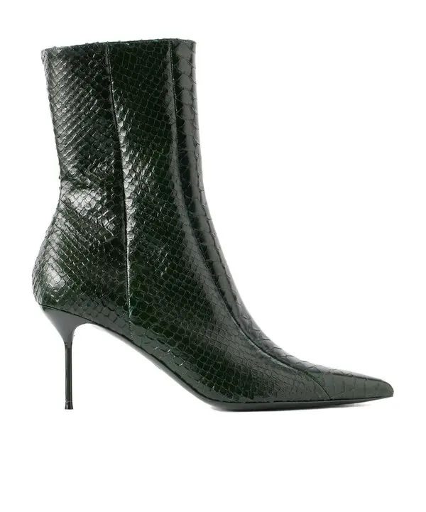 Paris Texas Lidia 70 Snake-effect Leather Ankle Boots
