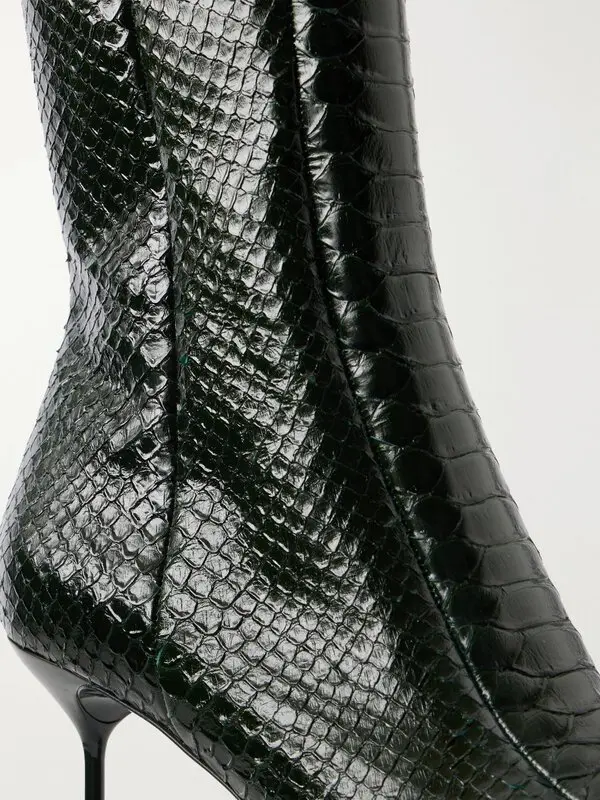 Paris Texas Lidia 70 Snake-effect Leather Ankle Boots