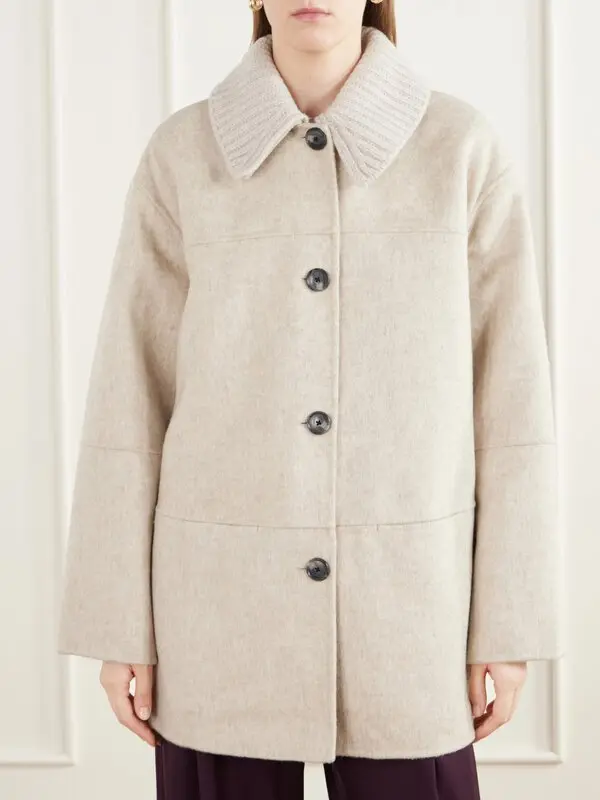 Proenza Schouler Lisa Paneled Rib-trimmed Wool-blend Jacket