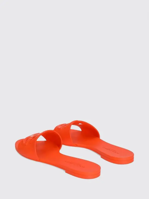 Dolce & Gabbana Engraved Logo Rubber Slide Sandals - Orange