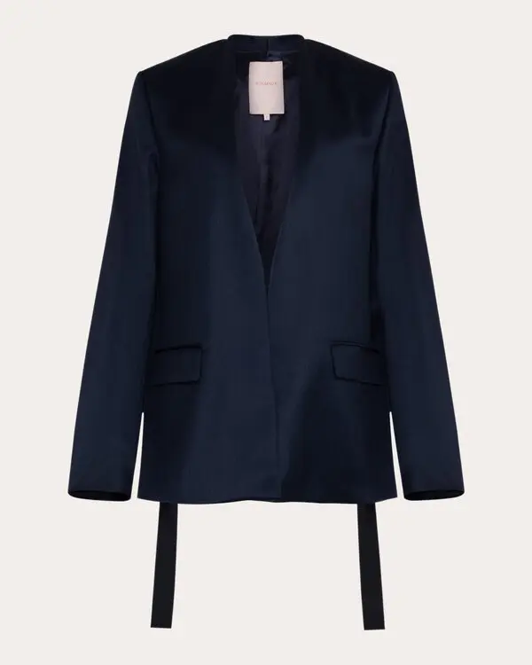 ROKSANDA Selma Wool Satin Belted Jacket