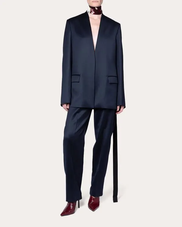 ROKSANDA Selma Wool Satin Belted Jacket