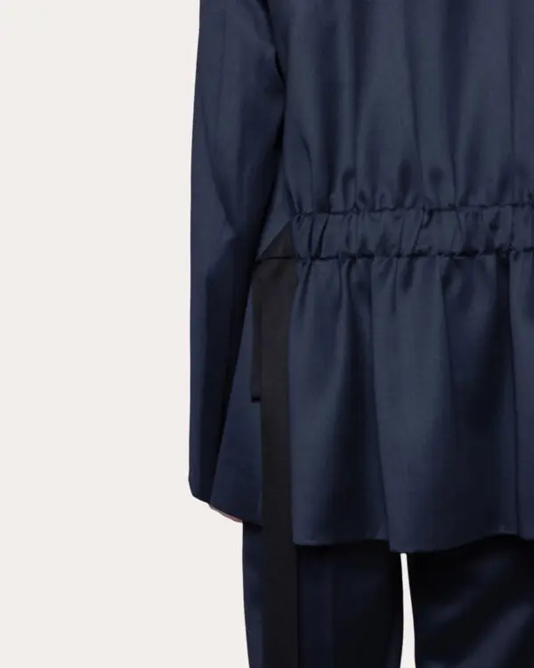 ROKSANDA Selma Wool Satin Belted Jacket