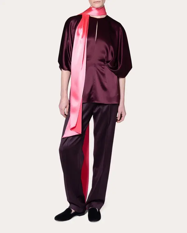 ROKSANDA Luma Satin Keyhole Scarf Top