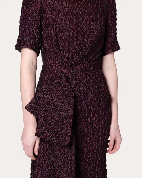 ROKSANDA Syla Cloqué Gathered Drape Maxi Dress