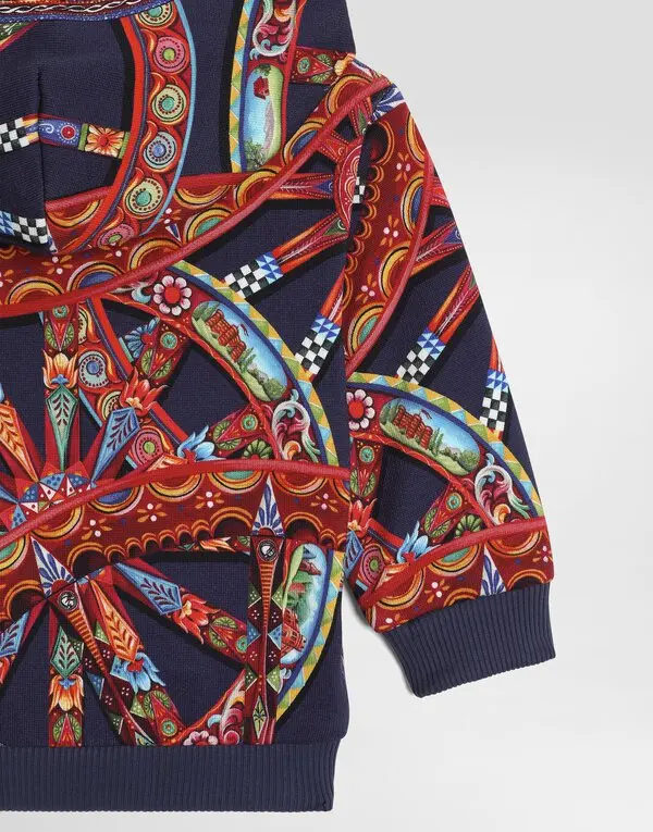 Dolce & Gabbana Carretto-print Cotton Hooded Sweatshirt