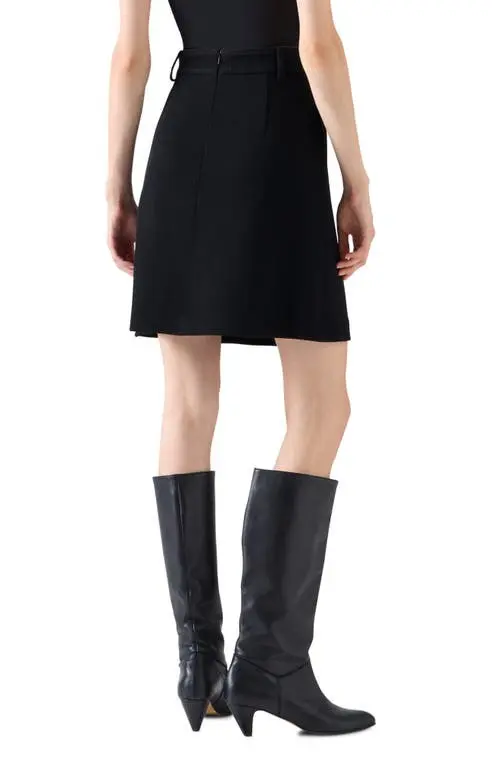 Akris Wool Tricotine A-line Skirt