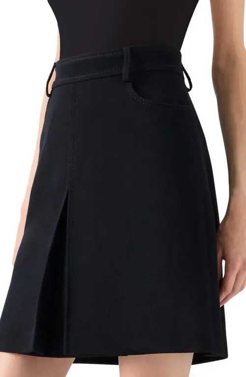 Akris Wool Tricotine A-line Skirt