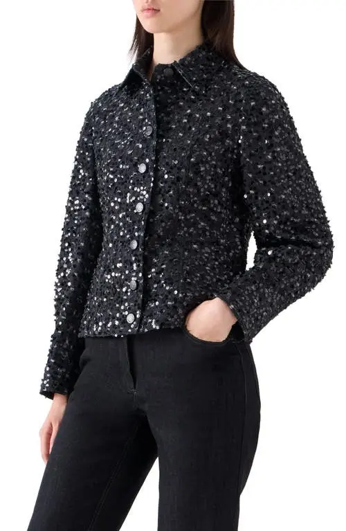 Akris Starry Sky Sequin Denim Jacket