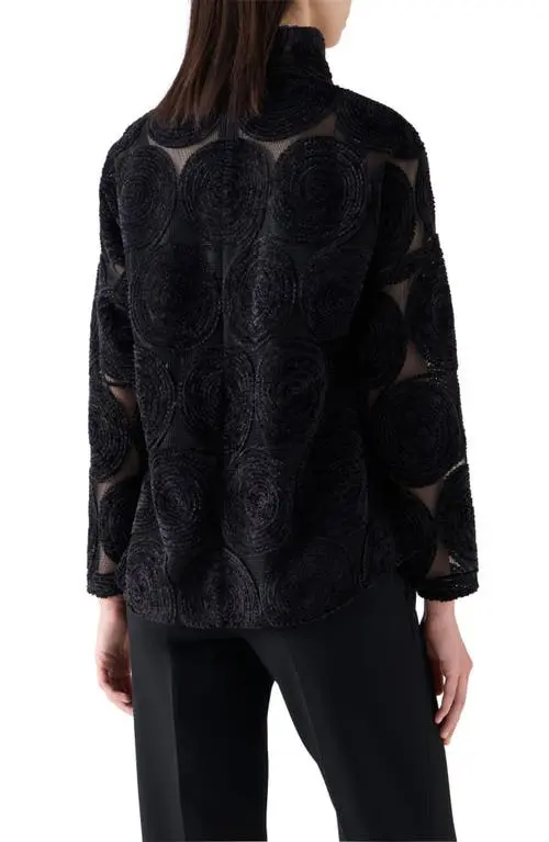 Akris Chenille Dot Mesh Top