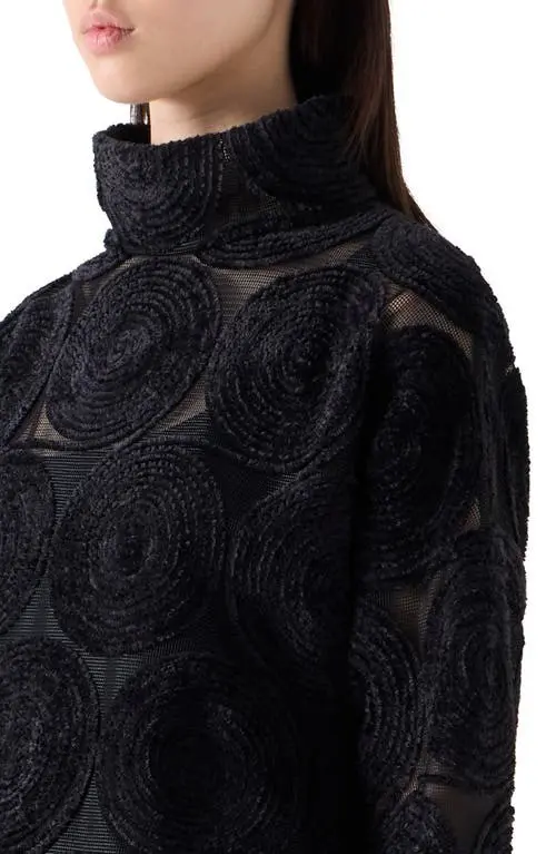 Akris Chenille Dot Mesh Top
