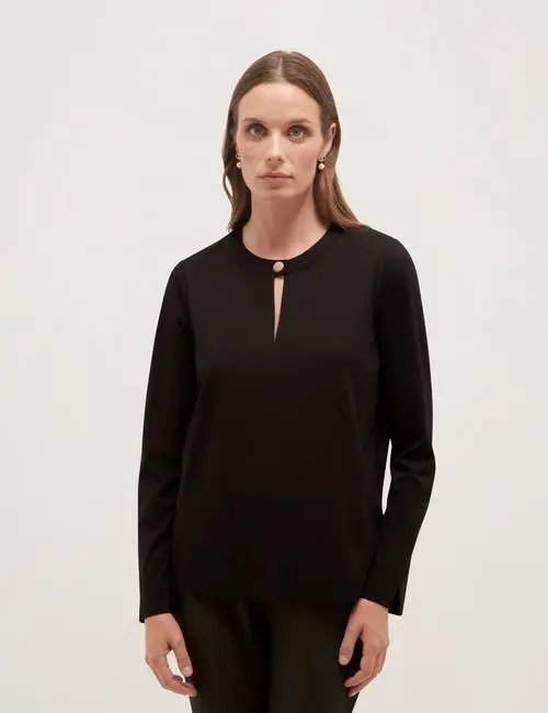 HOBBS LONDON Janey Ponte Long Sleeve Tunic Top